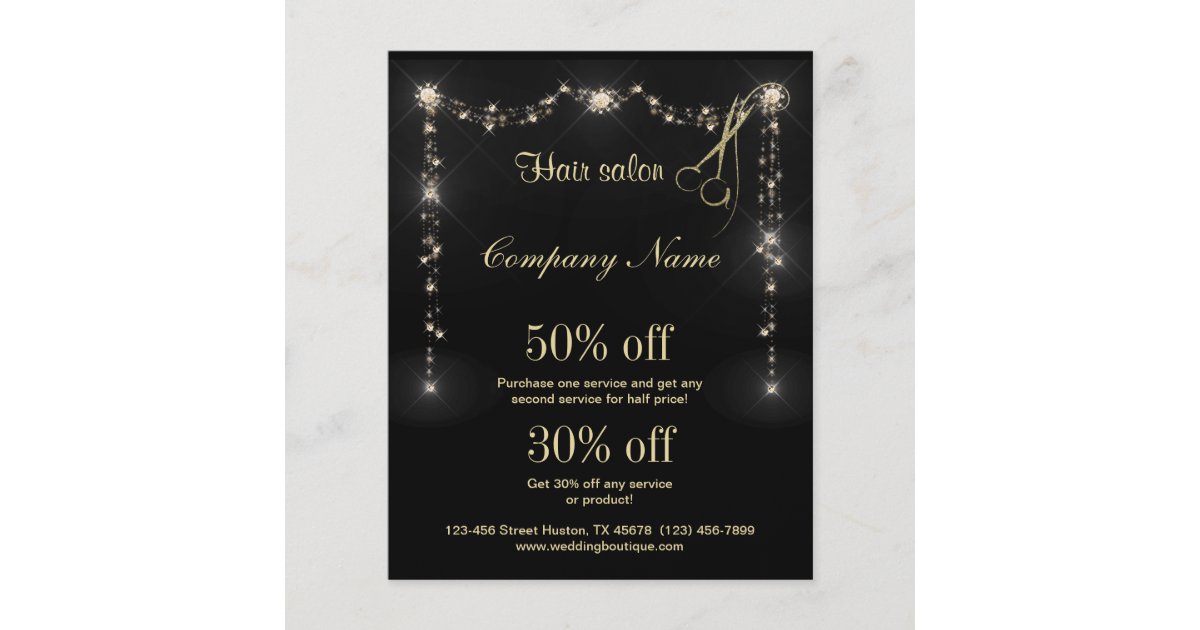 Hair salon business personalized flyer | Zazzle