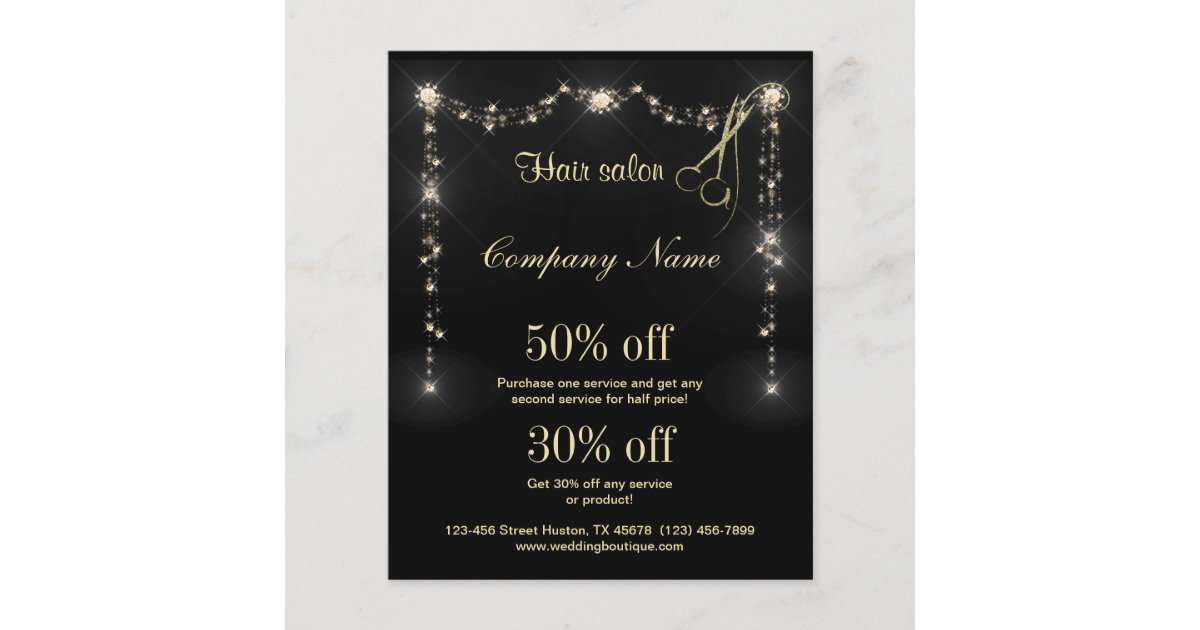Hair salon business personalized flyer | Zazzle