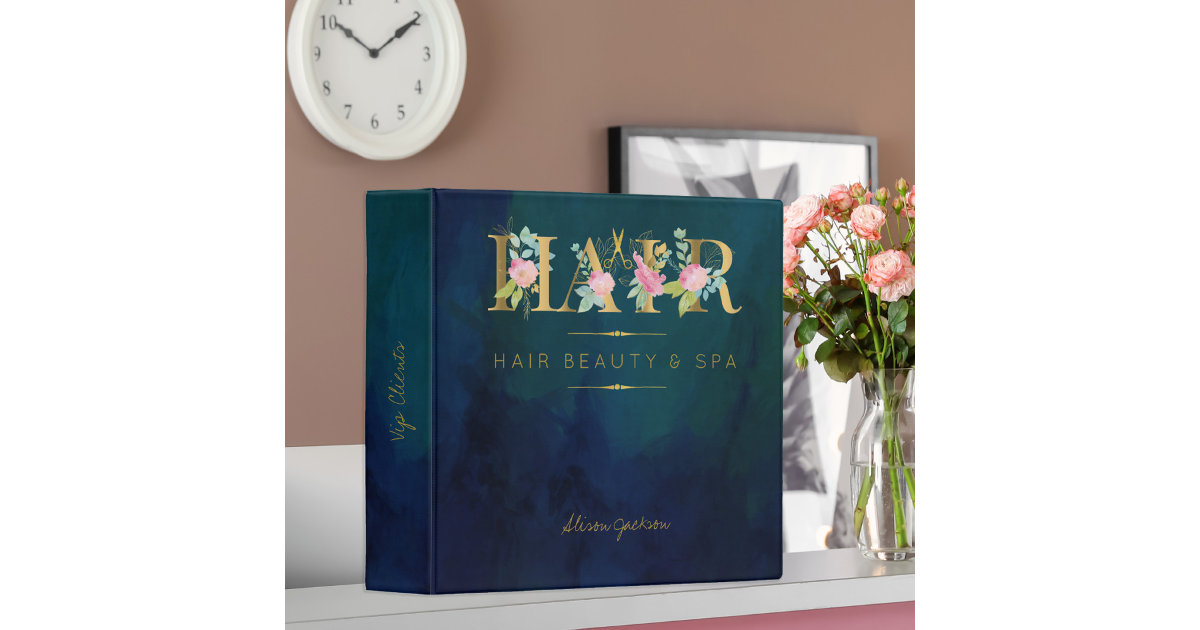 Hair salon hairstylist luxury appointment book 3 ring binder | Zazzle