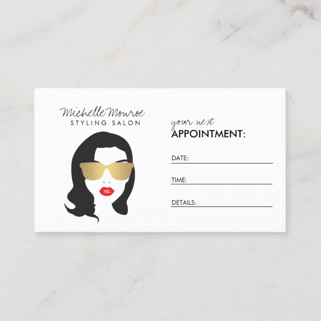 Hair Salon, Stylist, Beauty Girl Appointment Card | Zazzle