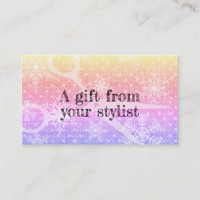 Hair salon stylist holiday coupon gift card xmas | Zazzle