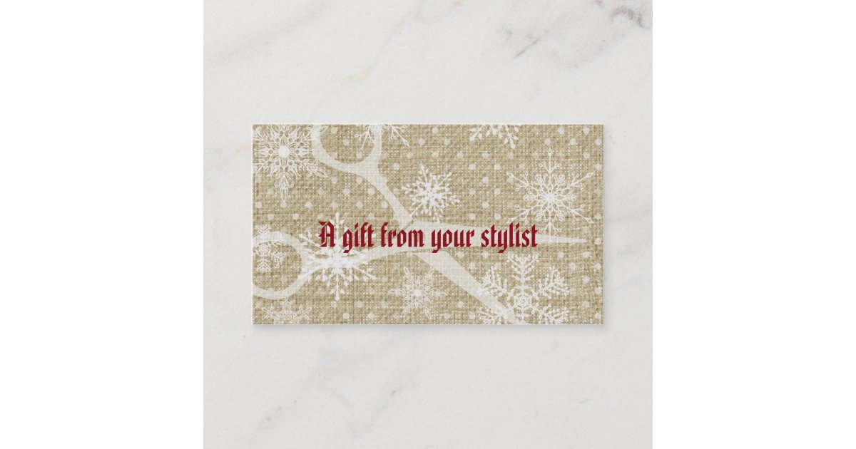 Hair salon stylist holiday coupon gift card xmas | Zazzle