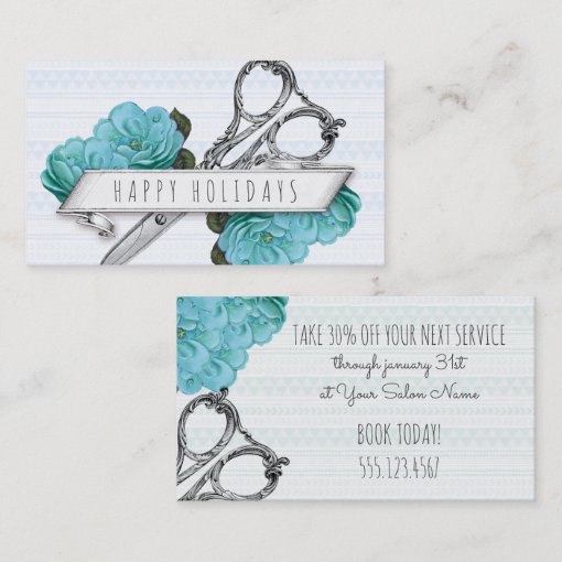Hair salon stylist holiday coupon gift card xmas | Zazzle