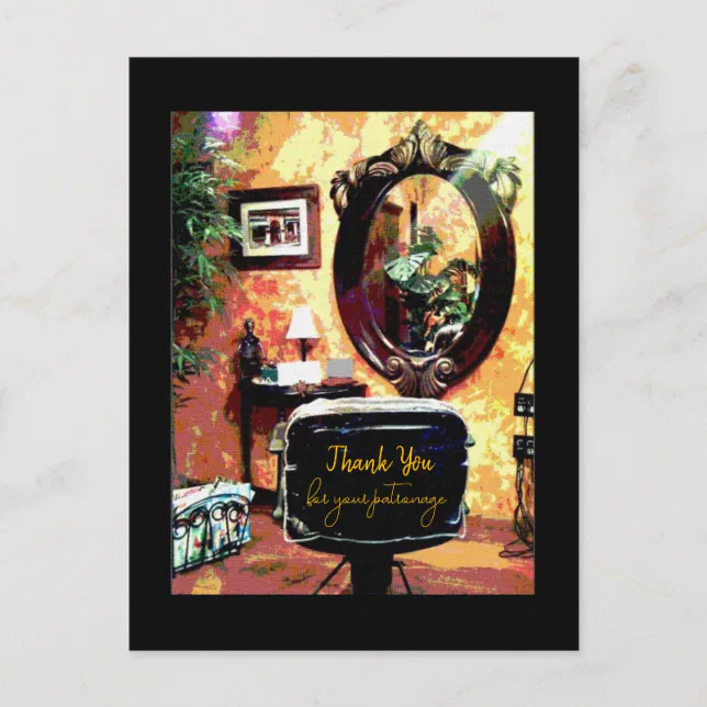 Hair Salon Thank You For Your Patronage Postcard | Zazzle