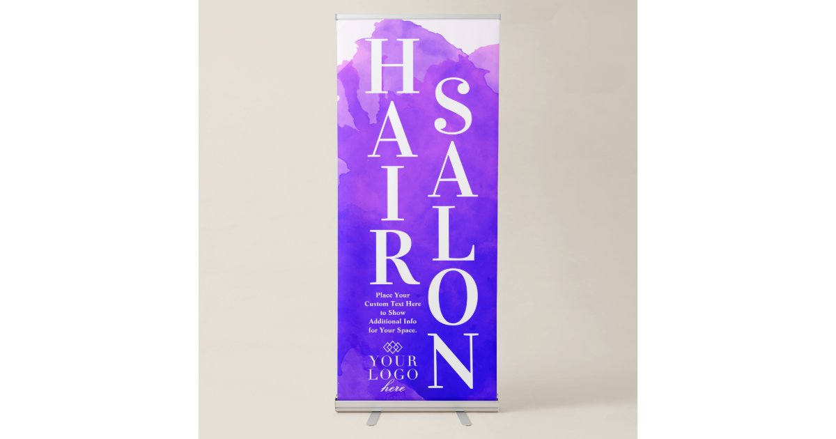 Hair Salon Watercolor Purple Vertical Sign | Zazzle