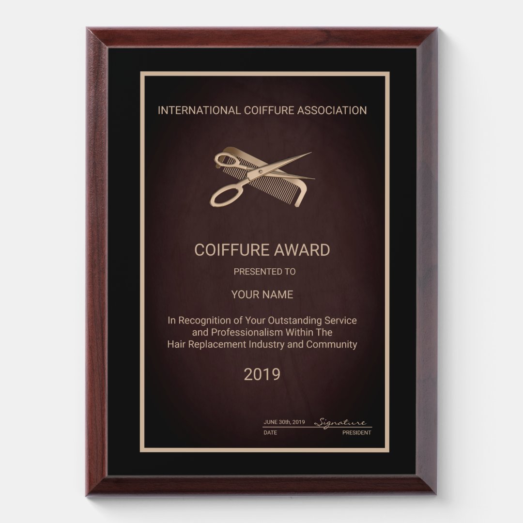 Hair Stylist Award Plaque | Zazzle
