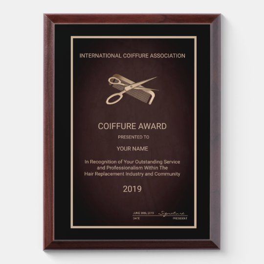 Hair Stylist Award Plaque | Zazzle.com
