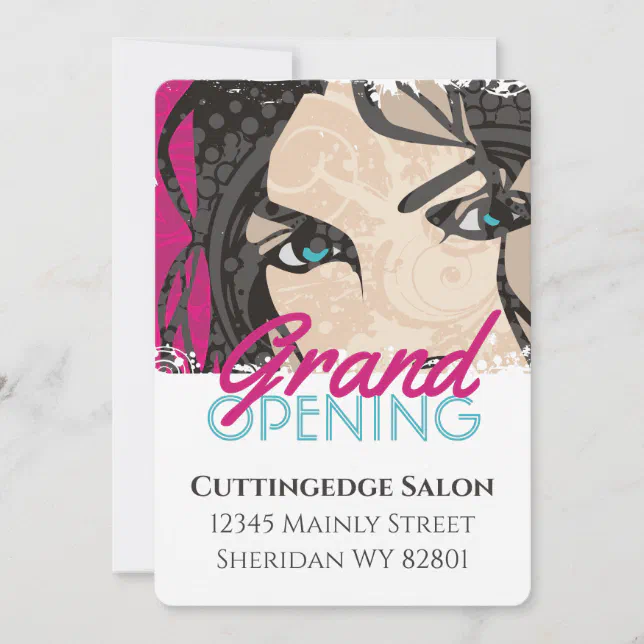 Hair stylist beauty salon grand opening invitation | Zazzle