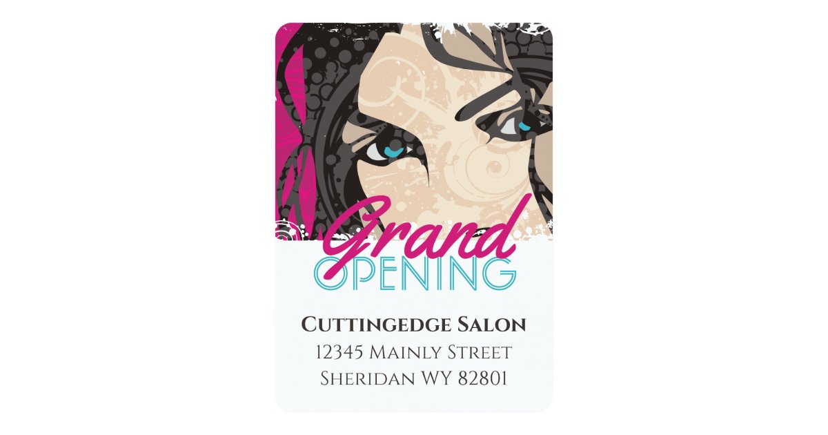 Hair stylist beauty salon grand opening invitation | Zazzle.com