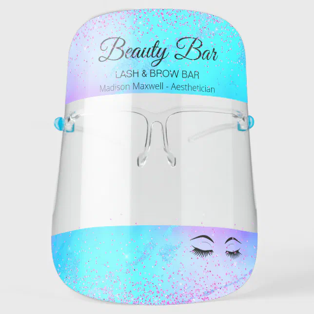 Hair Stylist Glitter Customized Cute Face Shield | Zazzle