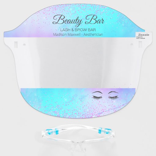 Hair Stylist Glitter Customized Cute Face Shield | Zazzle