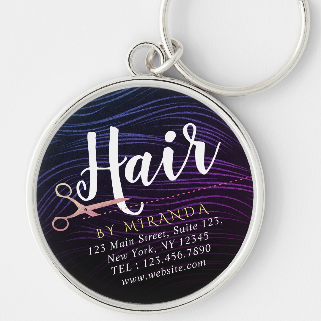 Hair Stylist Hairdresser Beauty Rose Gold Scissors Keychain | Zazzle