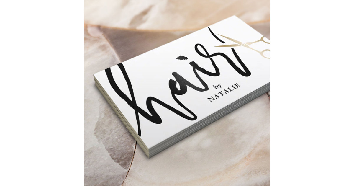 Hair Stylist Handwritten Script Minimalist Salon Business Card | Zazzle
