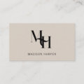 Hair stylist modern monogram initials tan business card | Zazzle
