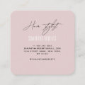 Hair stylist modern pink monogram initials square business card | Zazzle