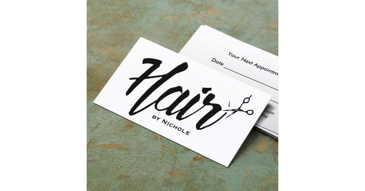Hair Stylist Modern Script Salon Appointment Card | Zazzle