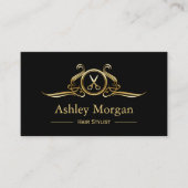 Hair Stylist Salon Gold Luxury Scissors Logo Business Card | Zazzle
