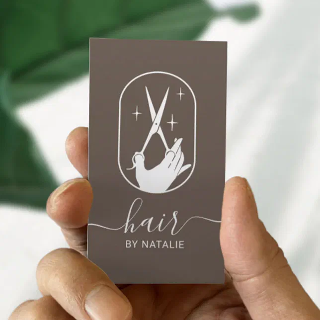 Hair Stylist Scissor Logo Elegant Beauty Salon Business Card | Zazzle