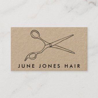 Hair Stylist Scissors Chic Drawing Barber CUSTOM Business Card | Zazzle