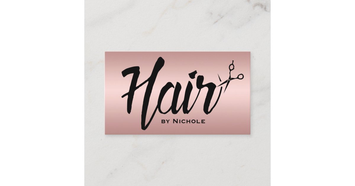 Hair Stylist Script Foil Rose Gold Appointment | Zazzle.com