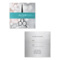 Hair Stylist Teal Ribbon Modern Silver Appointment | Zazzle