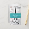 Hair Stylist Teal Ribbon Modern Silver Appointment | Zazzle