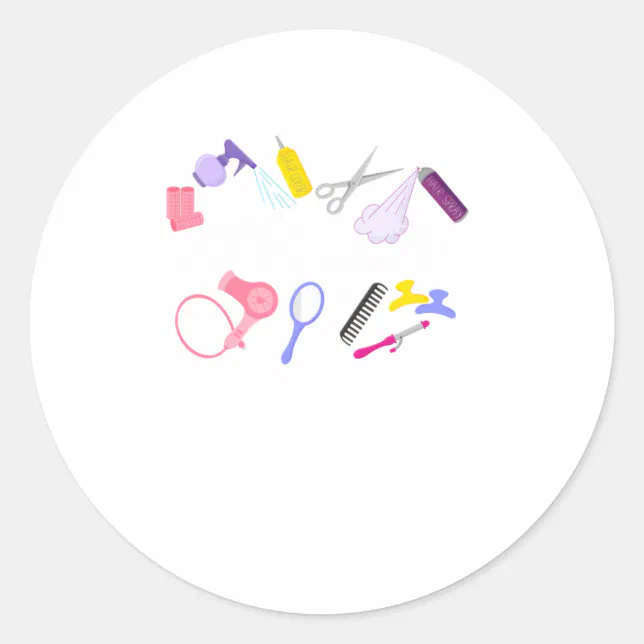 Hairapist Hairdresser Hair Stylist Barber Design Classic Round Sticker ...