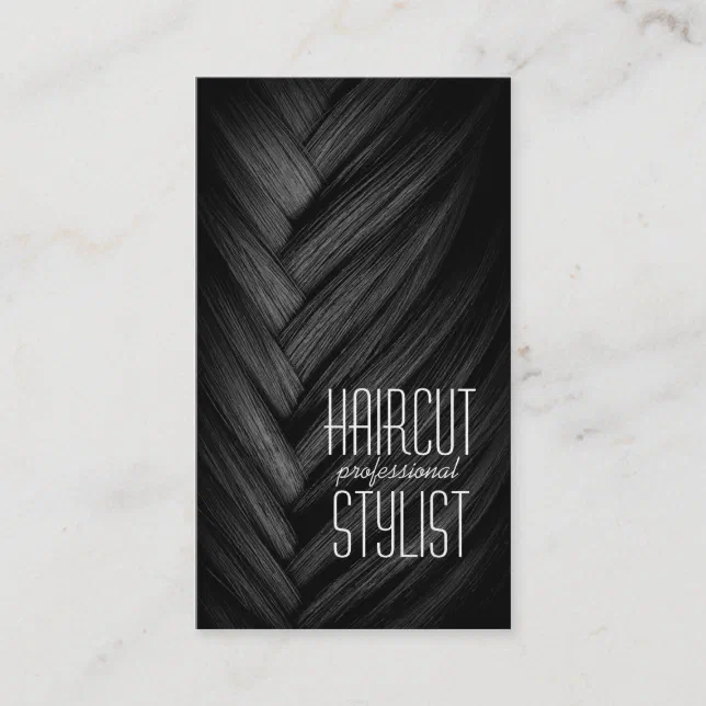 Haircut Stylist Hairdresser Black Business Card | Zazzle