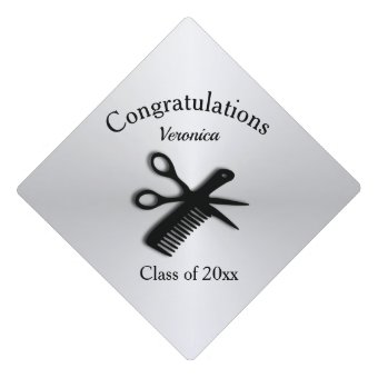 Hairdresser / Barber Graduation Cap Topper | Zazzle
