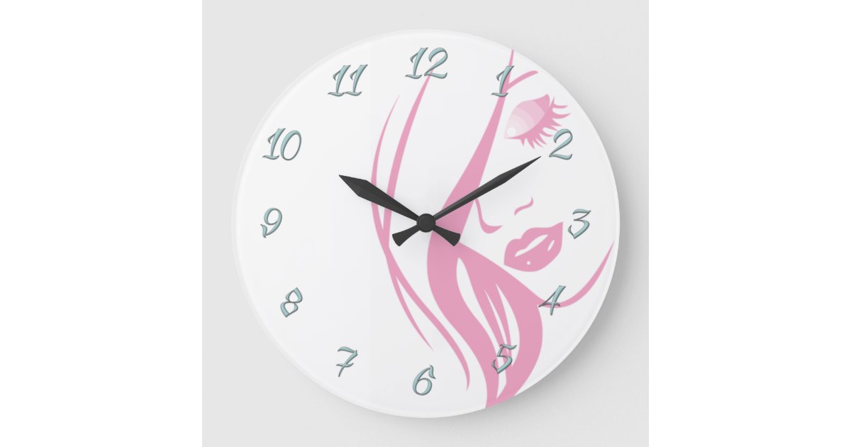 Hairdresser-beauty salon large clock | Zazzle