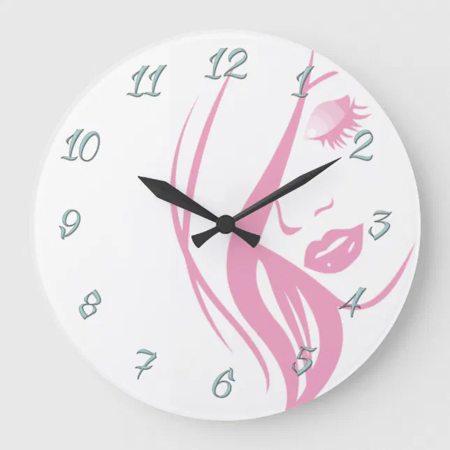 Hairdresser-beauty salon large clock | Zazzle