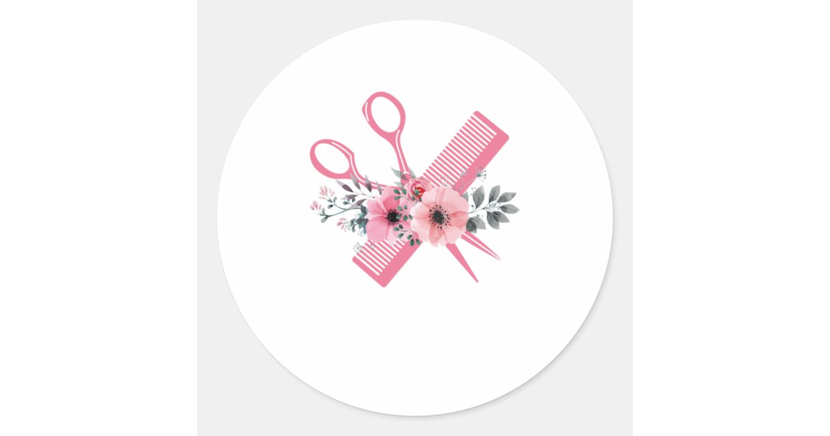 Hairdresser Hair Stylist Classic Round Sticker | Zazzle