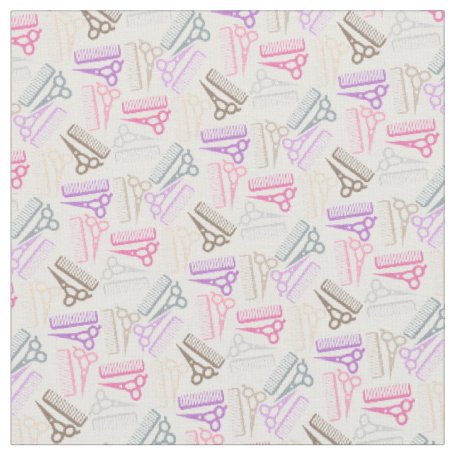 Hairdresser Hair Stylist Scissors Black Pattern Fabric | Zazzle