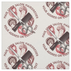 Khaki Beige Stylist Tools Hairstylist Hair Salon Fabric | Zazzle