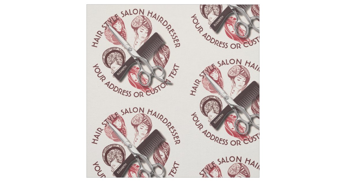 Hairdresser Or Beauty Salon Hair Stylist Name Fabric | Zazzle
