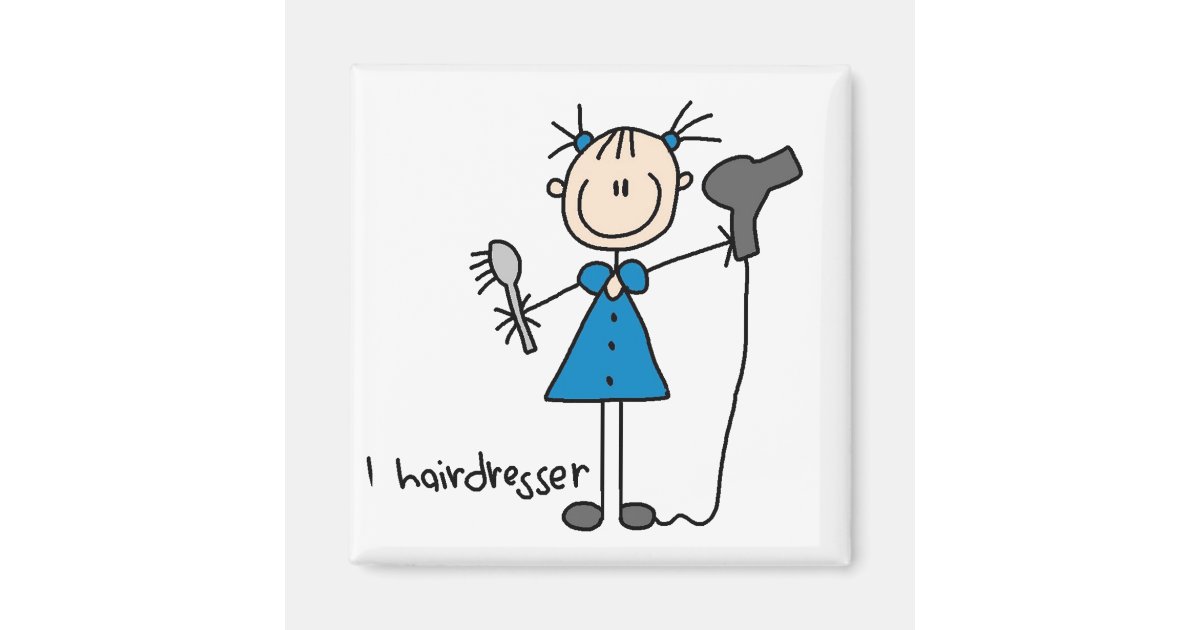 Hairdresser Stick Figure Magnet | Zazzle