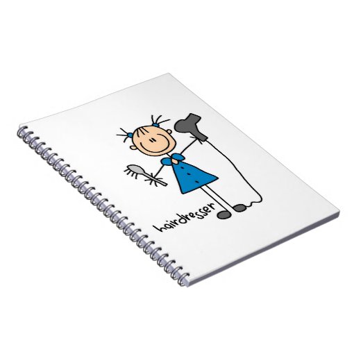 Hairdresser Stick Figure Notebook | Zazzle