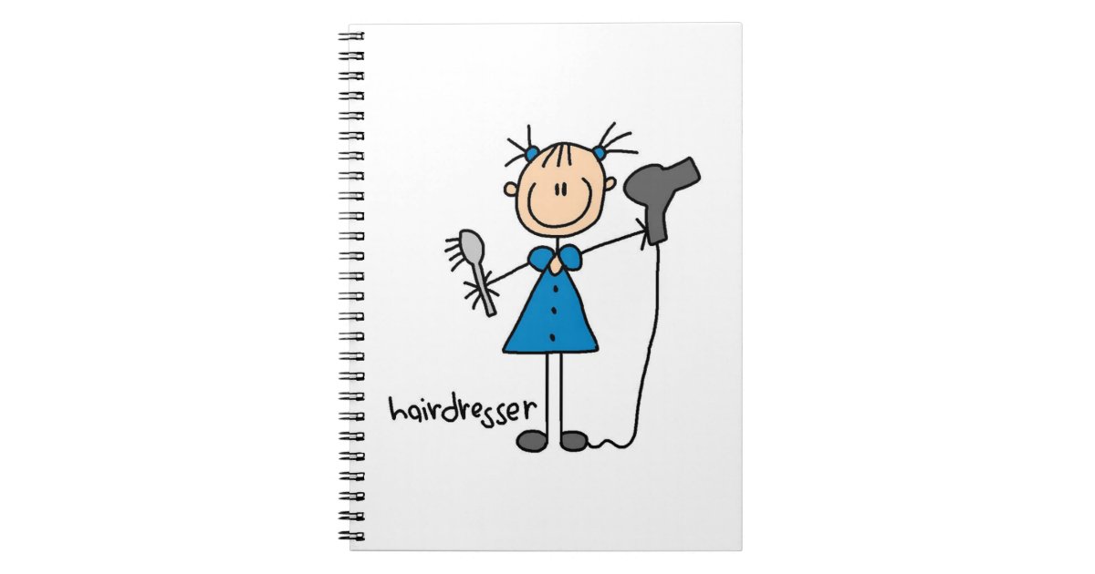 Hairdresser Stick Figure Notebook | Zazzle