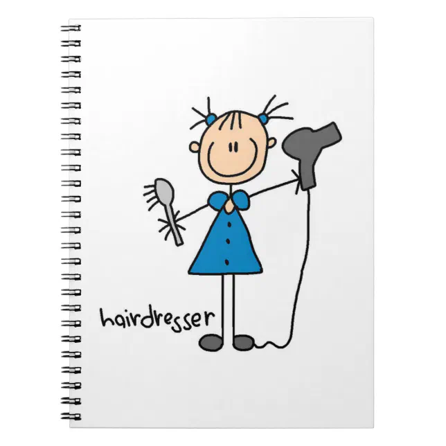 Hairdresser Stick Figure Notebook | Zazzle
