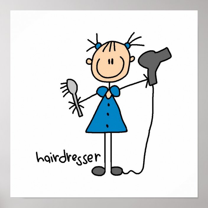 Hairdresser Stick Figure Poster | Zazzle.com