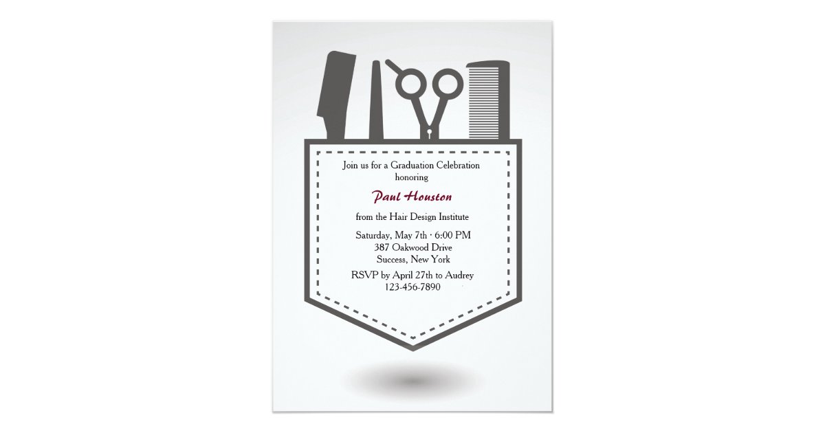 Hairdresser's Pocket Graduation Invitation | Zazzle.com