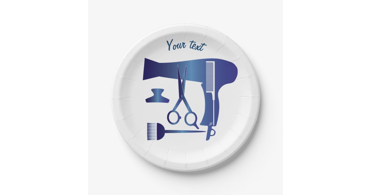 Hairstyles tools paper plates | Zazzle