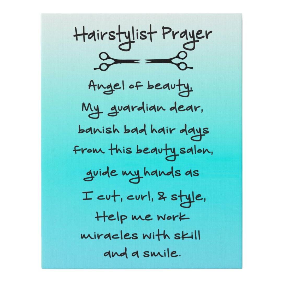 Hairstylist prayer sign | Zazzle