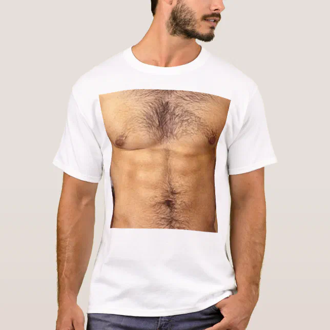 HAIRY CHEST PEC IMPLANTS SHIRT | Zazzle