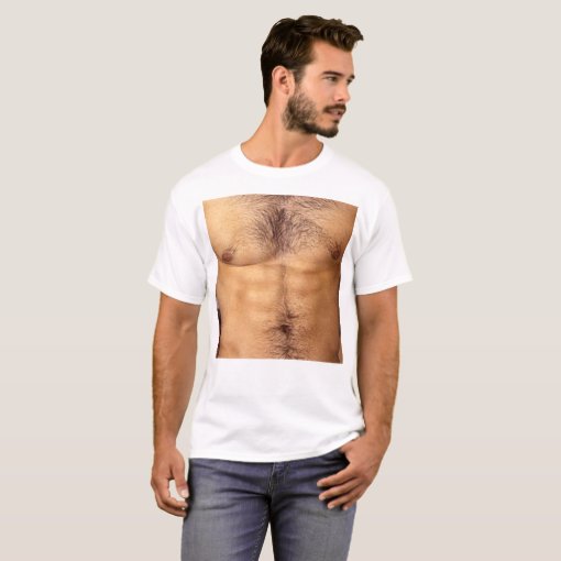 HAIRY CHEST PEC IMPLANTS SHIRT | Zazzle