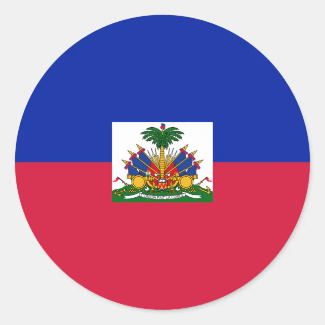 Haiti flag classic round sticker | Zazzle