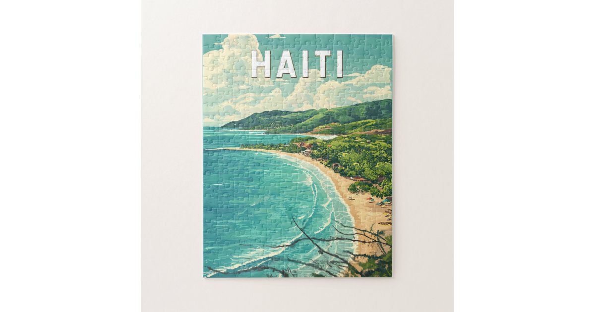 Haiti Illustration Travel Art Vintage Jigsaw Puzzle | Zazzle