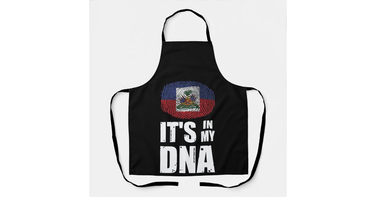 Haiti It's In My DNA Fingerprint Haitian Flag Apron | Zazzle