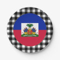 Haiti Plate, buffalo plaid & Haitian Flag Paper Plates | Zazzle