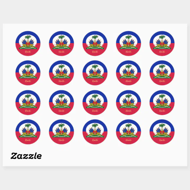 Haitian Flag & Haiti fashion, party /sports Classic Round Sticker | Zazzle